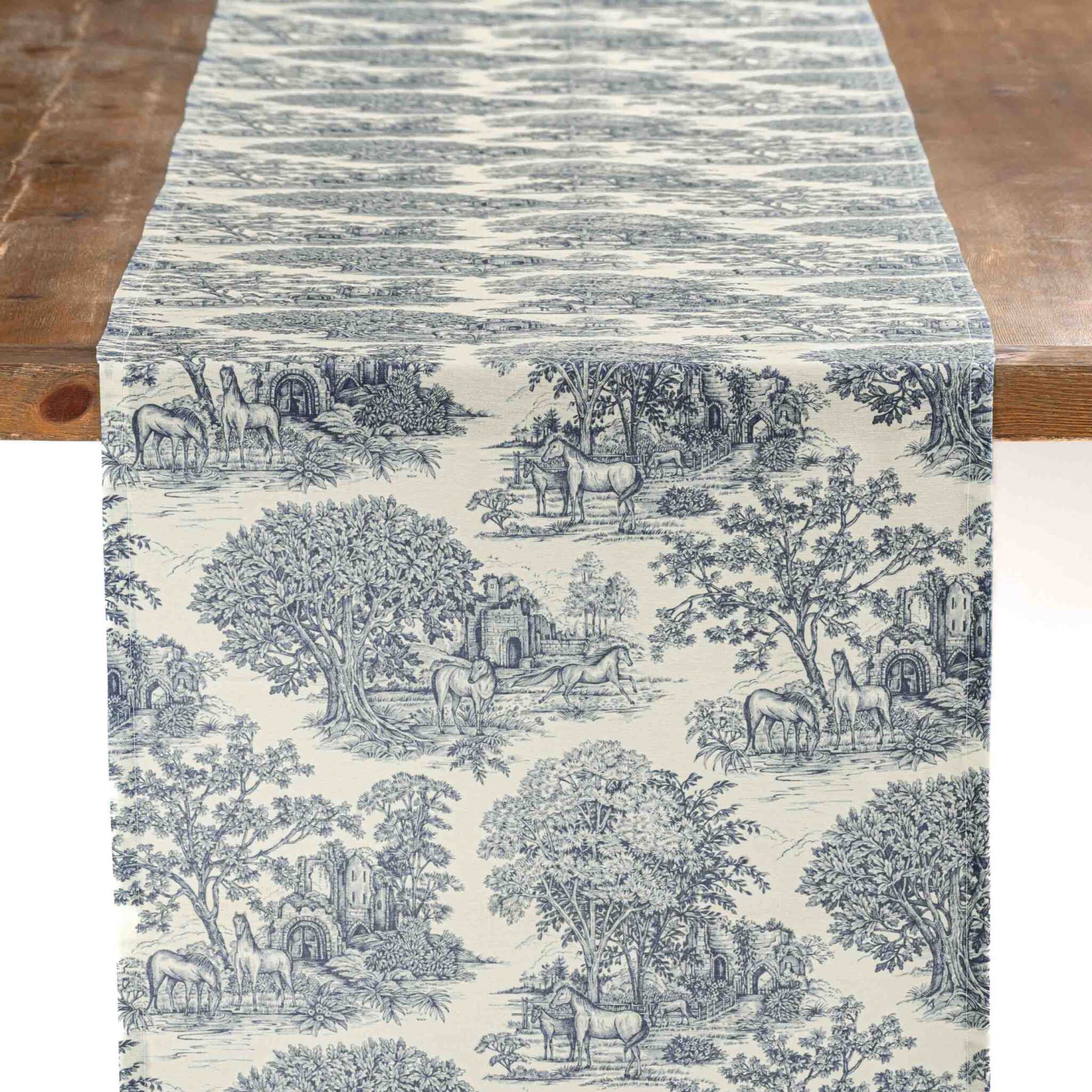 Blue Countryside Toile Runner - Over The Top