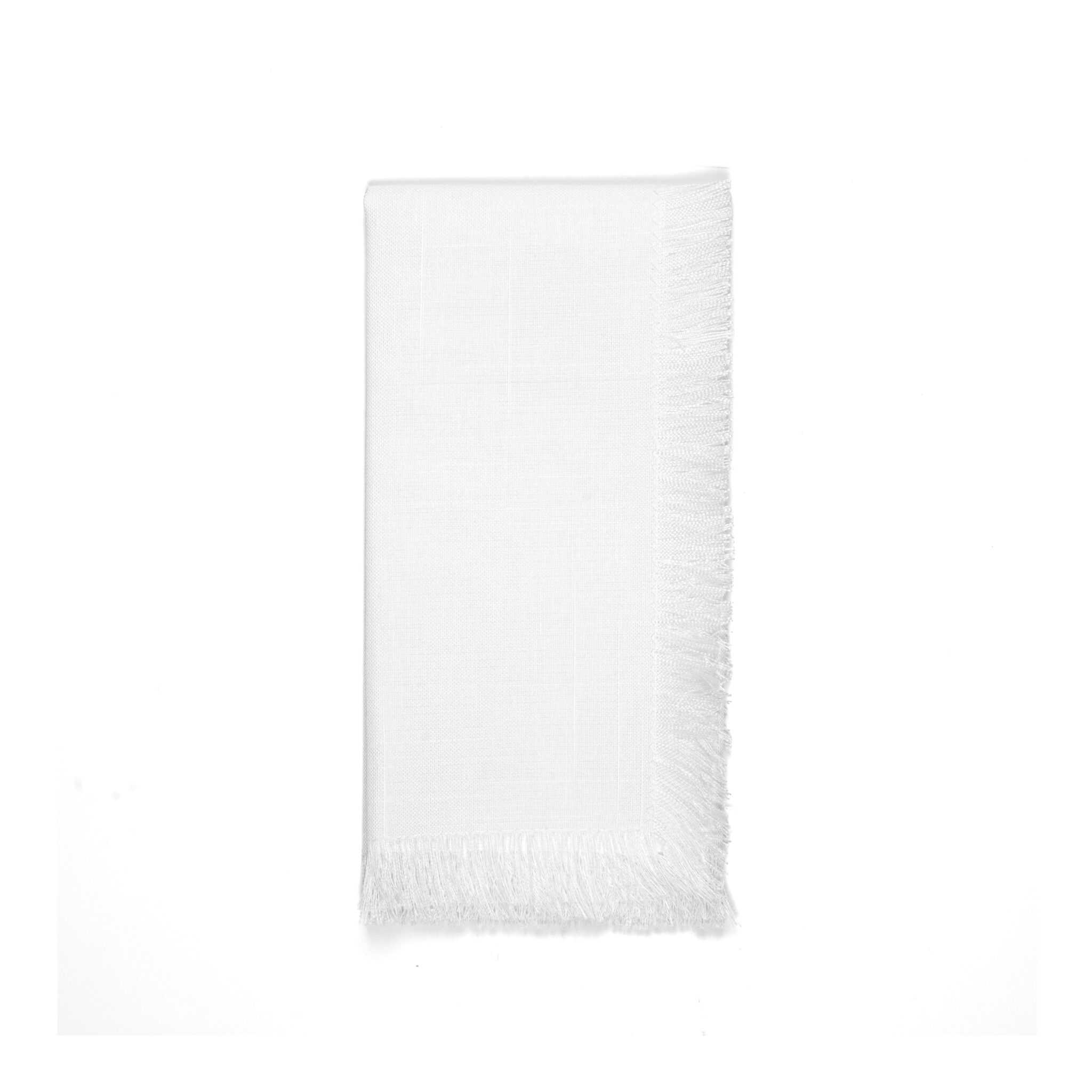 White Fringed Napkin - Over The Top