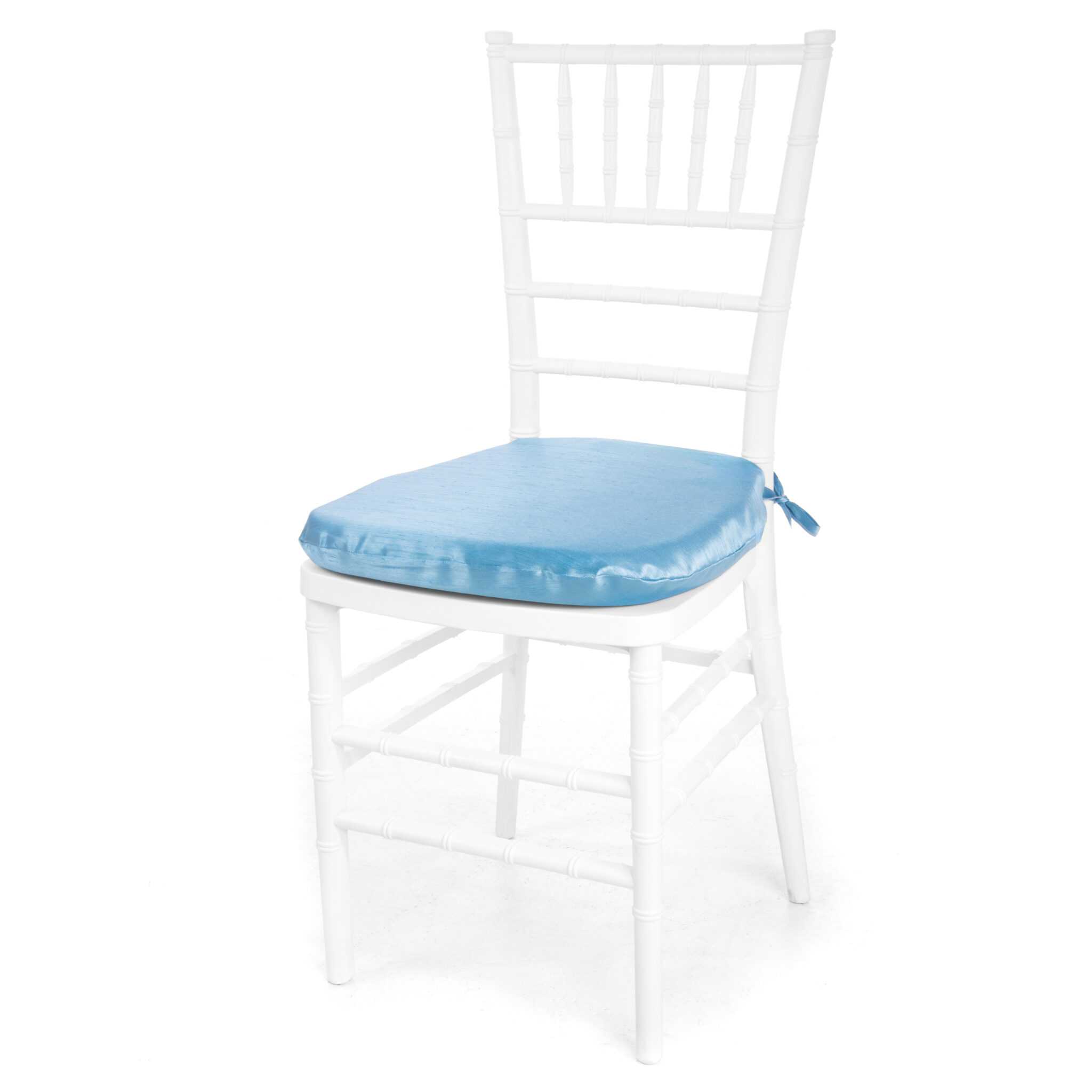 Sky Blue Dupioni Chair Pad - Over The Top
